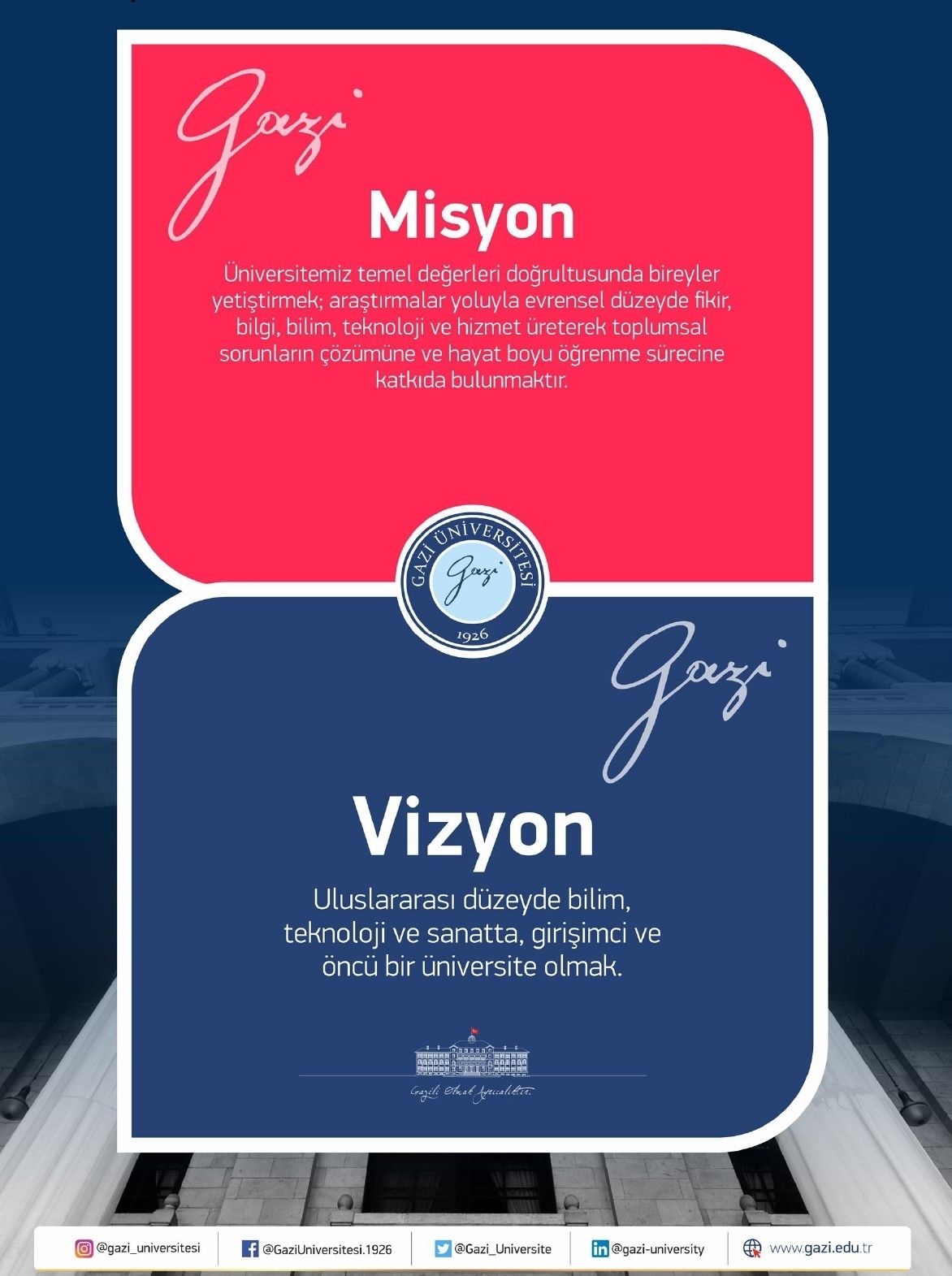 Gazi Üniversitesi Misyon, Vizyon Ve Temel Değerleri | Basın Ve Halkla ...